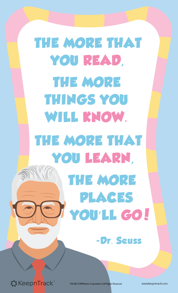 Dr. Seuss Poster for Read Across America Day - KeepnTrack